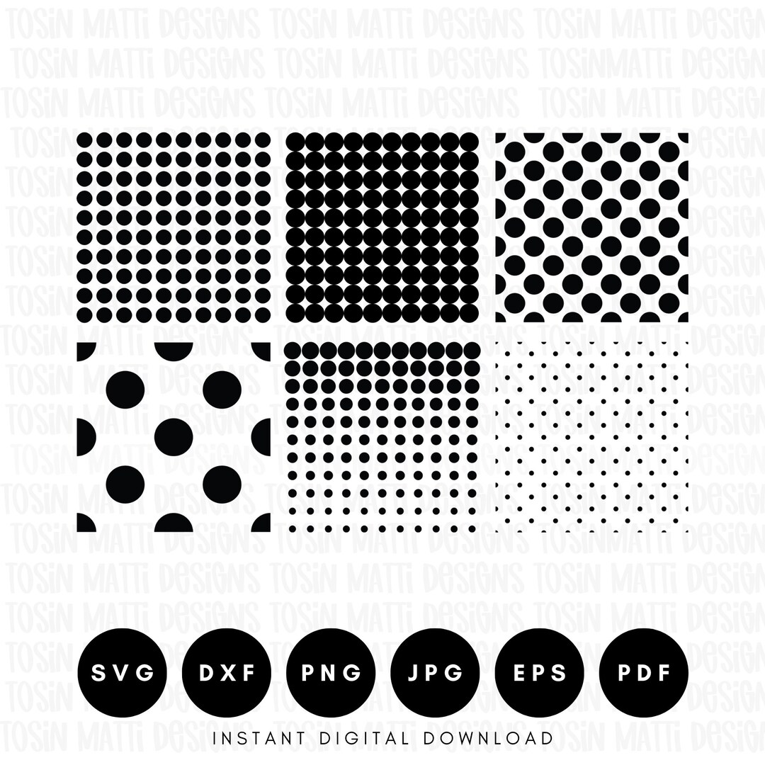 Polka Dot Bundle Svg, Geometric Background PNG, Seamless Patterns PNG ...