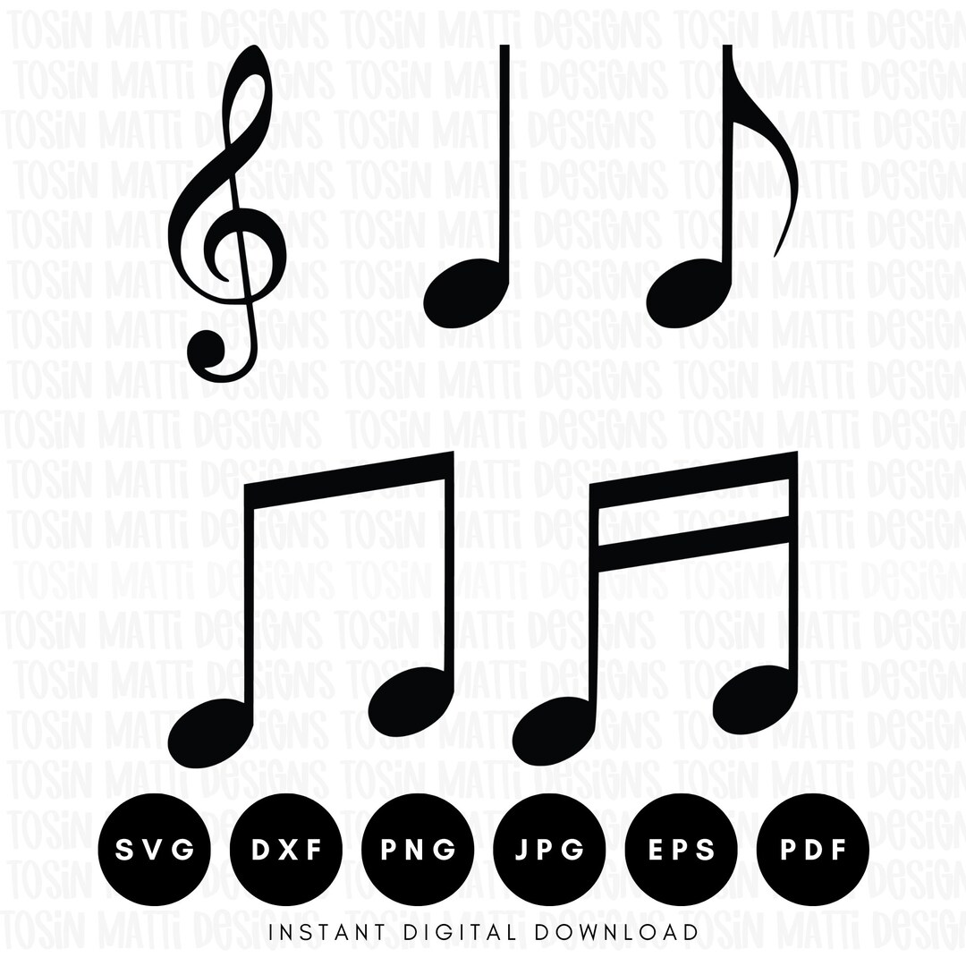 Music Notes Symbol Svg, Musical Notes Clipart, Treble Clef Svg, Music ...