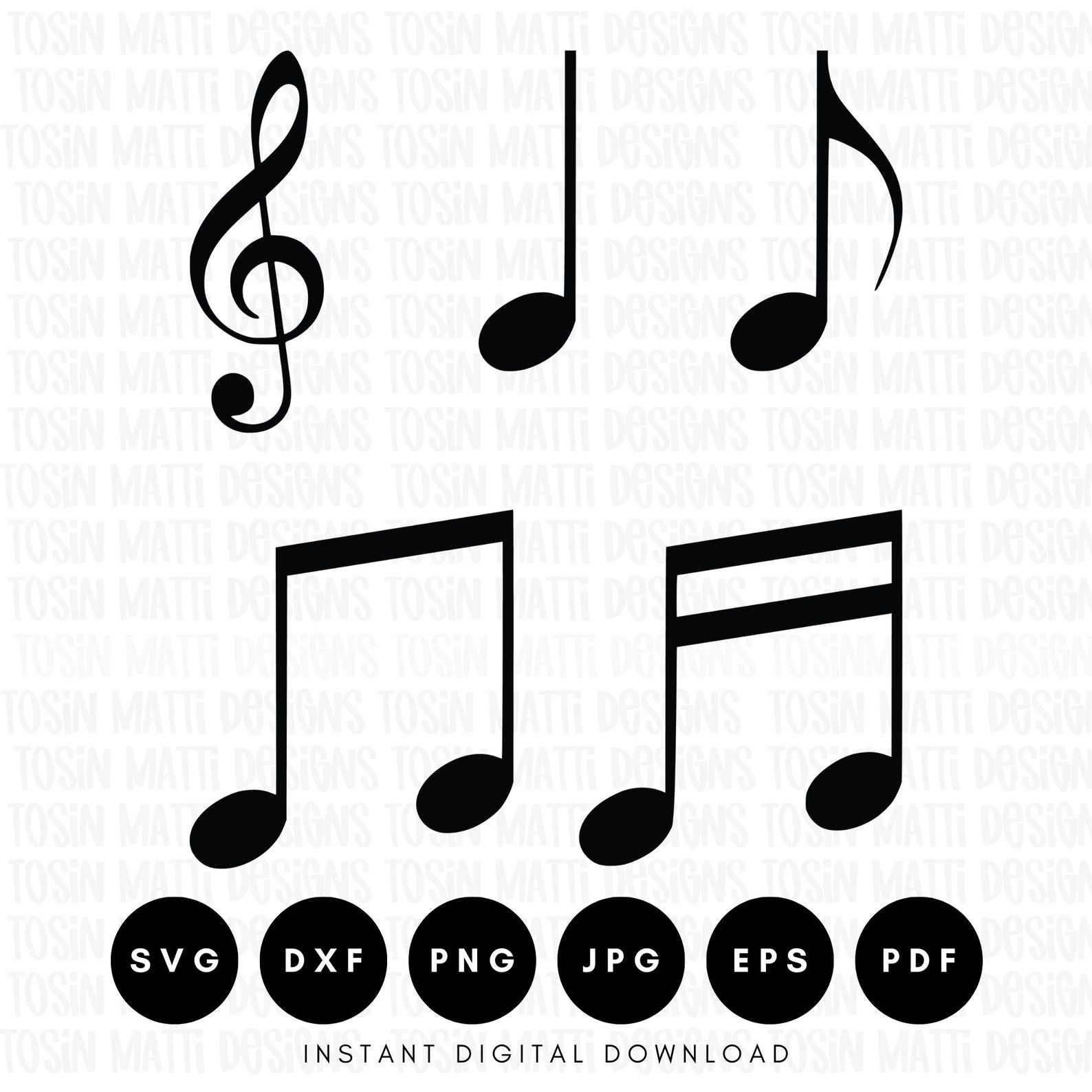 Music Notes Symbol Svg, Musical Notes Clipart, Treble Clef Svg, Music ...