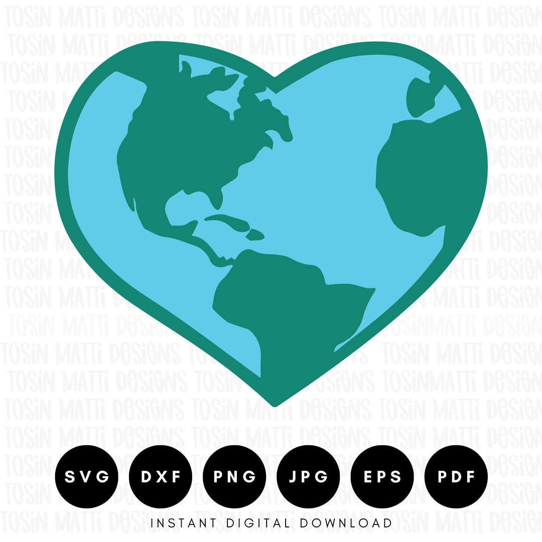 Earth Heart Svg, Earth Day Svg, Earth Day Clipart, Earth Png, Planet ...