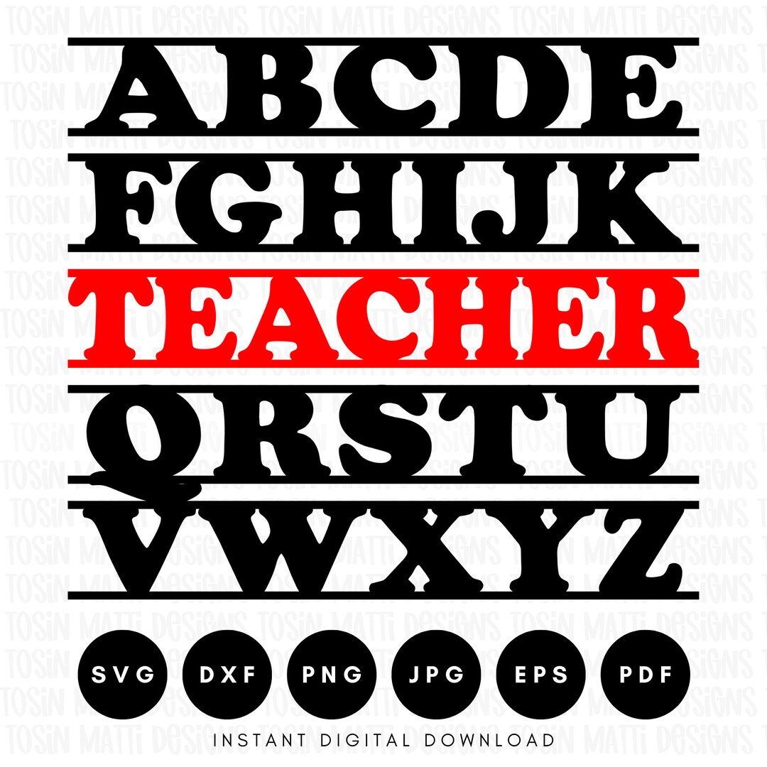 Teacher Lined Alphabet Svg, ABC Svg, Teacher Svg, Back to School Svg ...