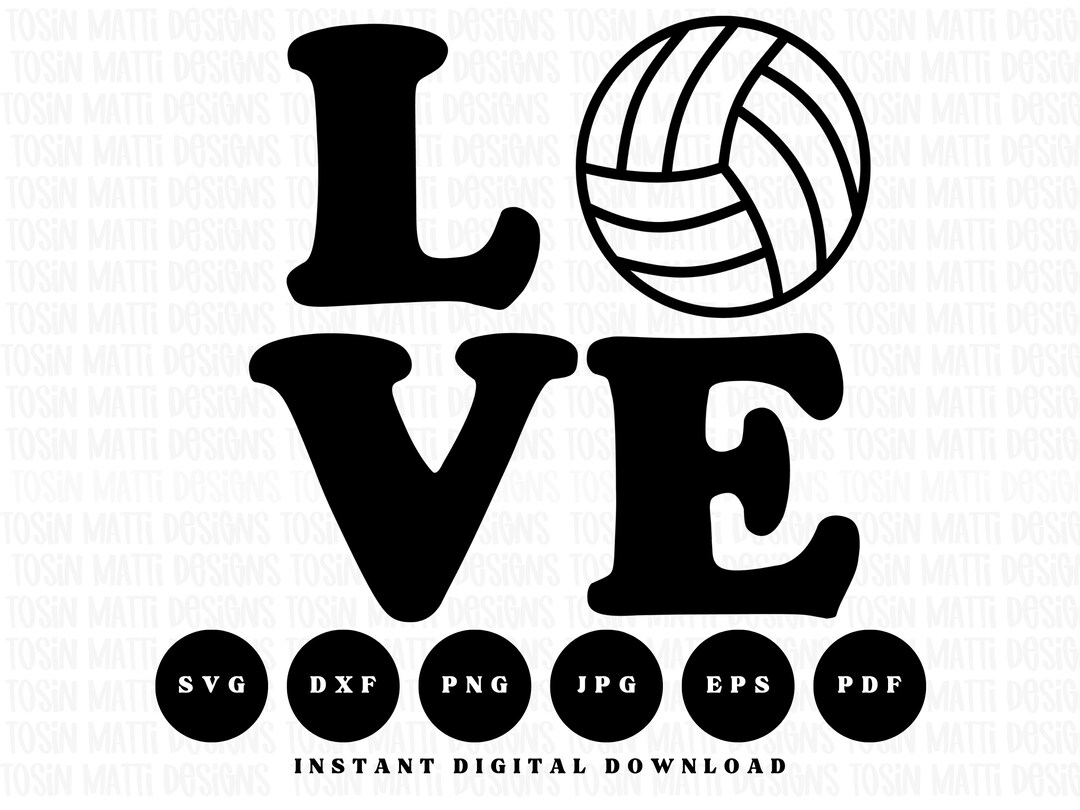 Love Volleyball Svg, Sports Ball Svg, Gift for Sports Mom, Stacked ...