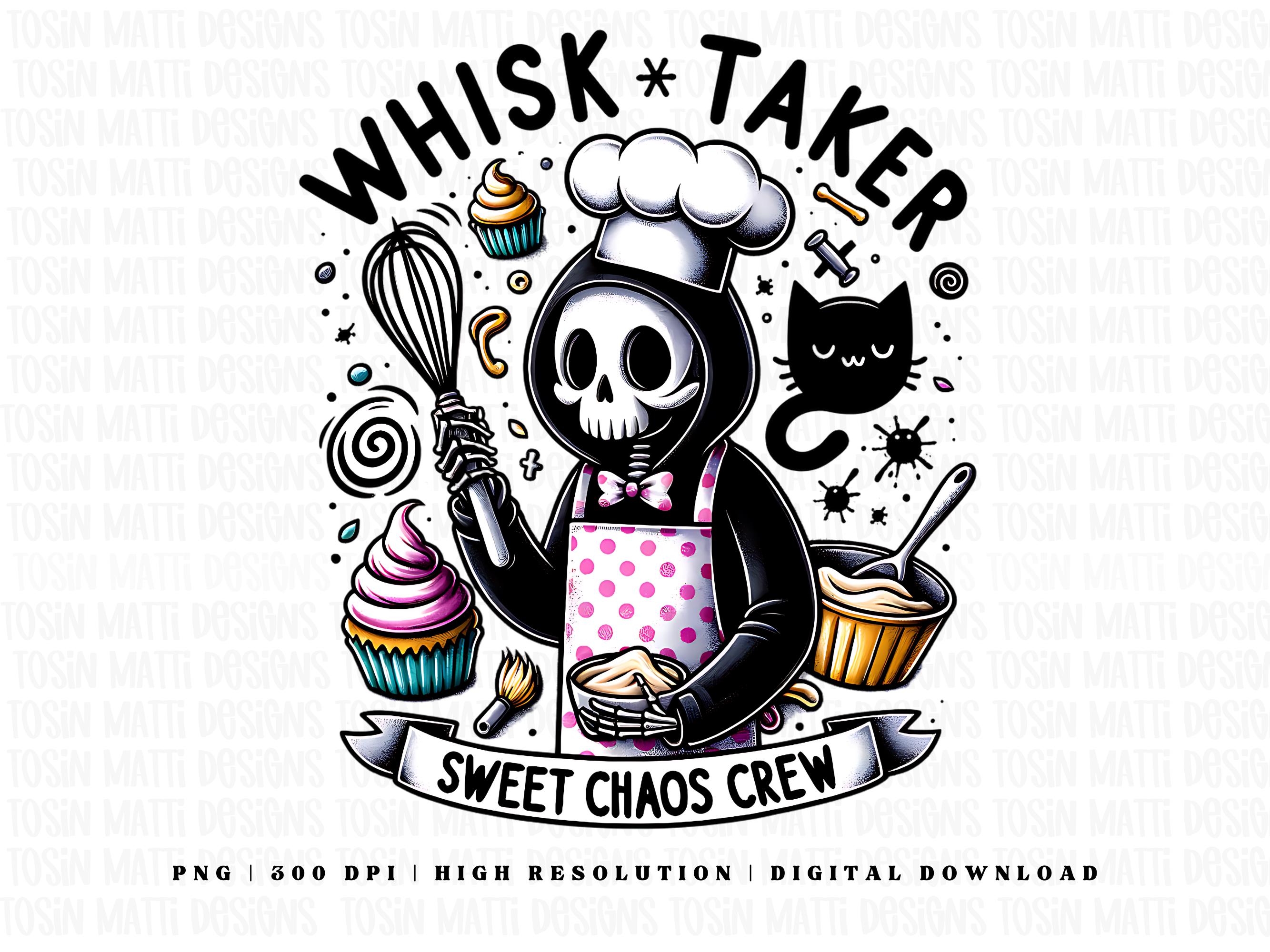 Whisk Taker PNG – Kawaii Skeleton Baking Clipart for Halloween, Perfect for Sublimation, Gift ...