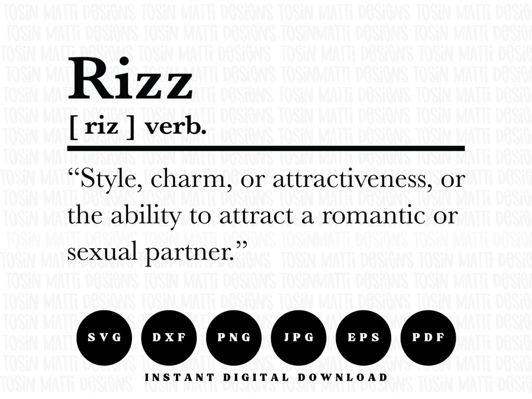 Rizz Definition SVG, Funny Meme Quote, Sarcastic Urban Slang, Gen Z ...