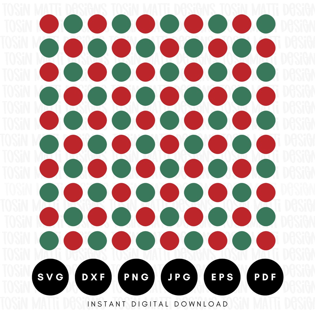 Christmas Polka Dots Pattern Svg, Polka Dots Background Svg, Dotted ...