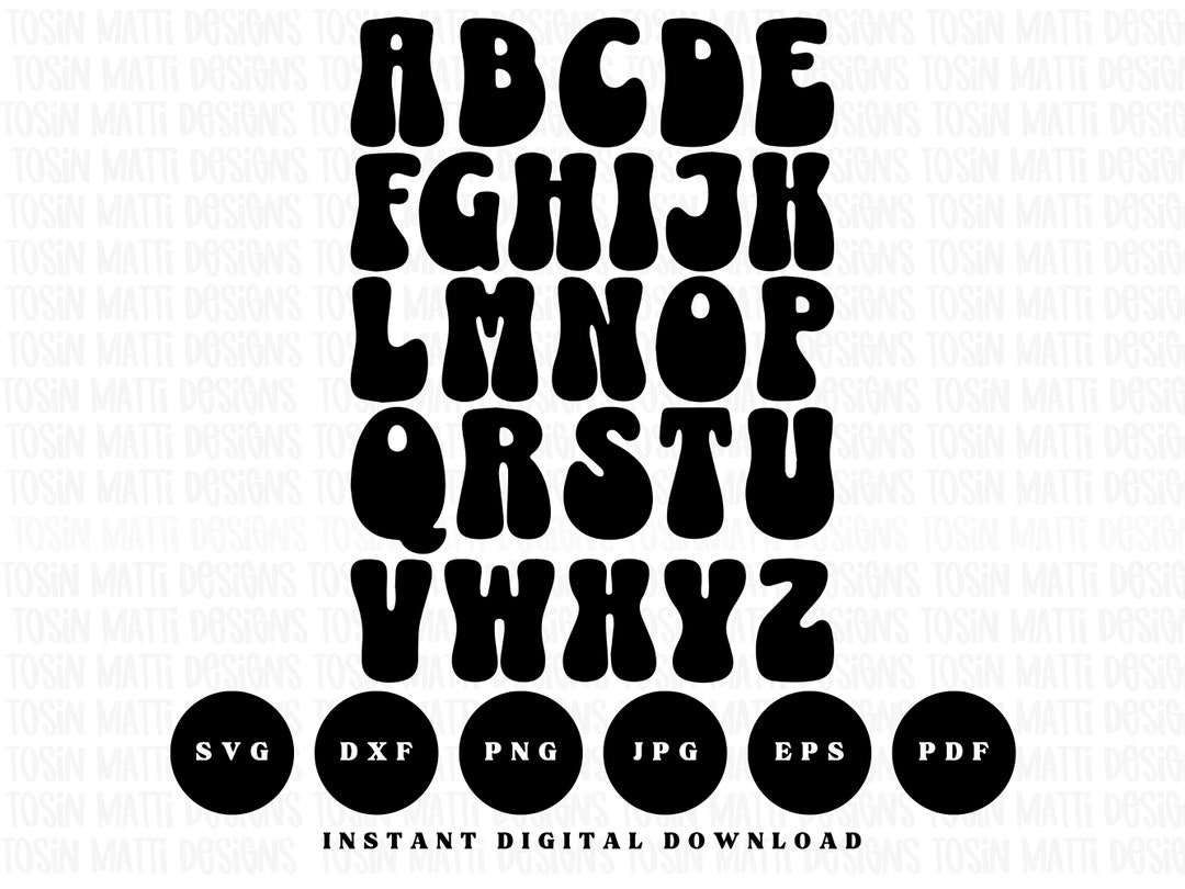 Retro Alphabet Svg, Groovy ABC Svg, Back to School, Teacher Gift ...