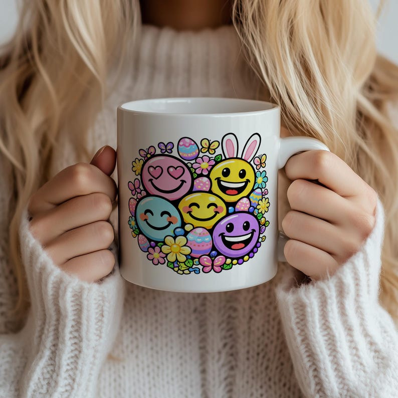 Easter Smiley Face PNG, Pastel Happy Face Clipart, Cute Spring Smiley ...