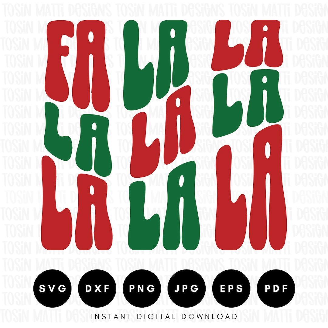 Fa La La Svg, Retro Christmas Svg, Retro Wavy Letters, Happy Holiday ...