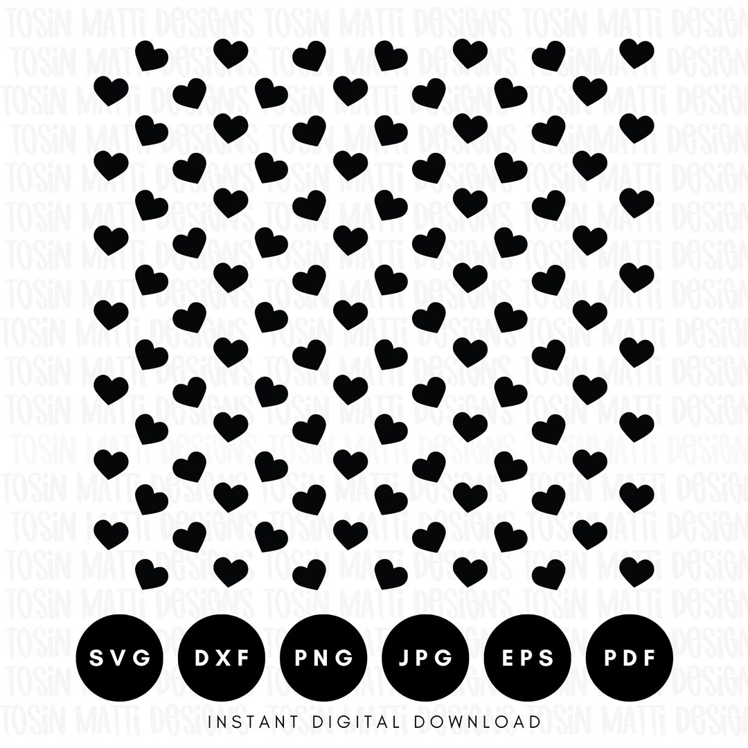 Cute Heart Pattern Svg, Heart Background Svg, Valentines Day Svg, Heart ...