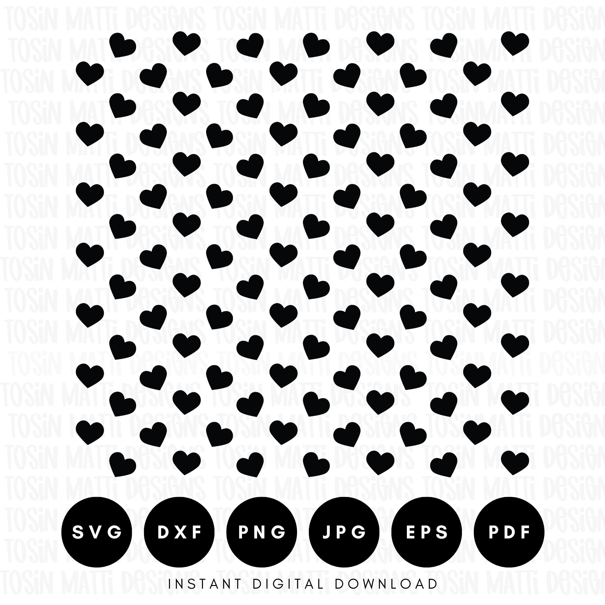 Cute Heart Pattern Svg, Heart Background Svg, Valentines Day Svg, Heart ...