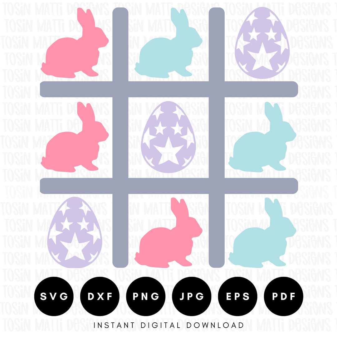 Easter Tic Tac Toe Svg, Tic Tac Toe Cut Files, Happy Easter Svg, Easter ...