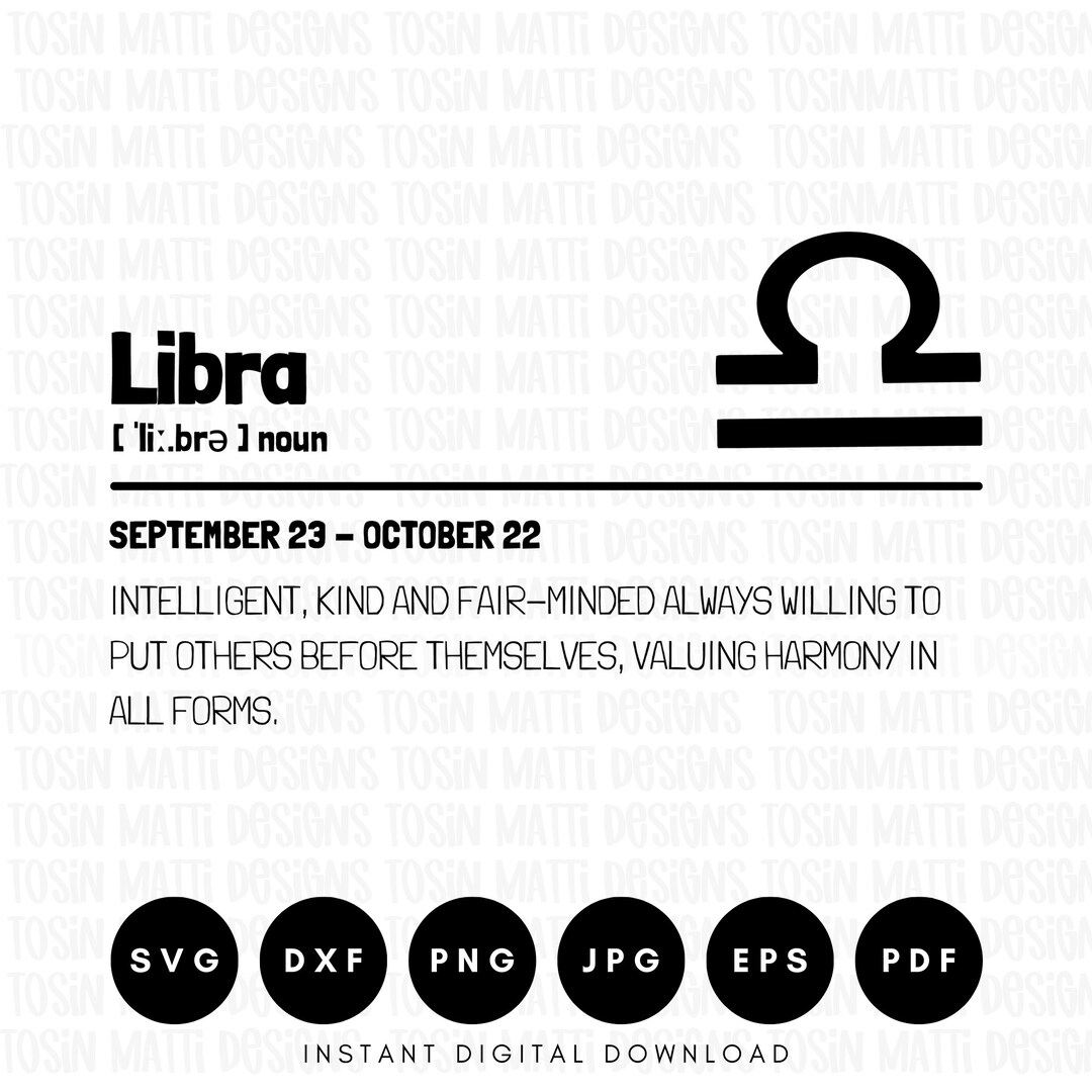 Libra Definition Svg Zodiac Star Sign Svg Horoscope Svg - Etsy