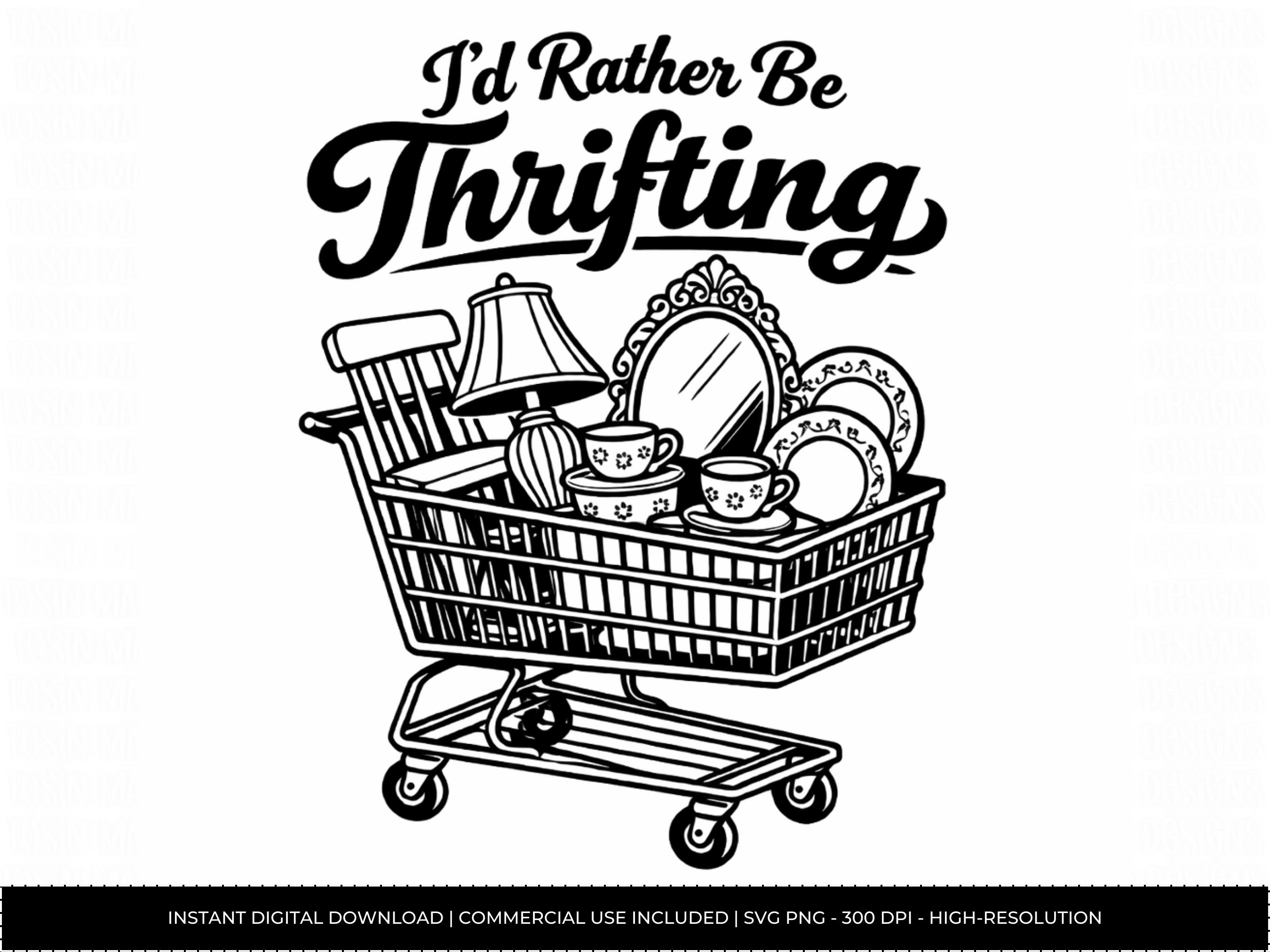 I’d Rather Be Thrifting SVG PNG, Retro Thrift Shopping Design, Vintage ...