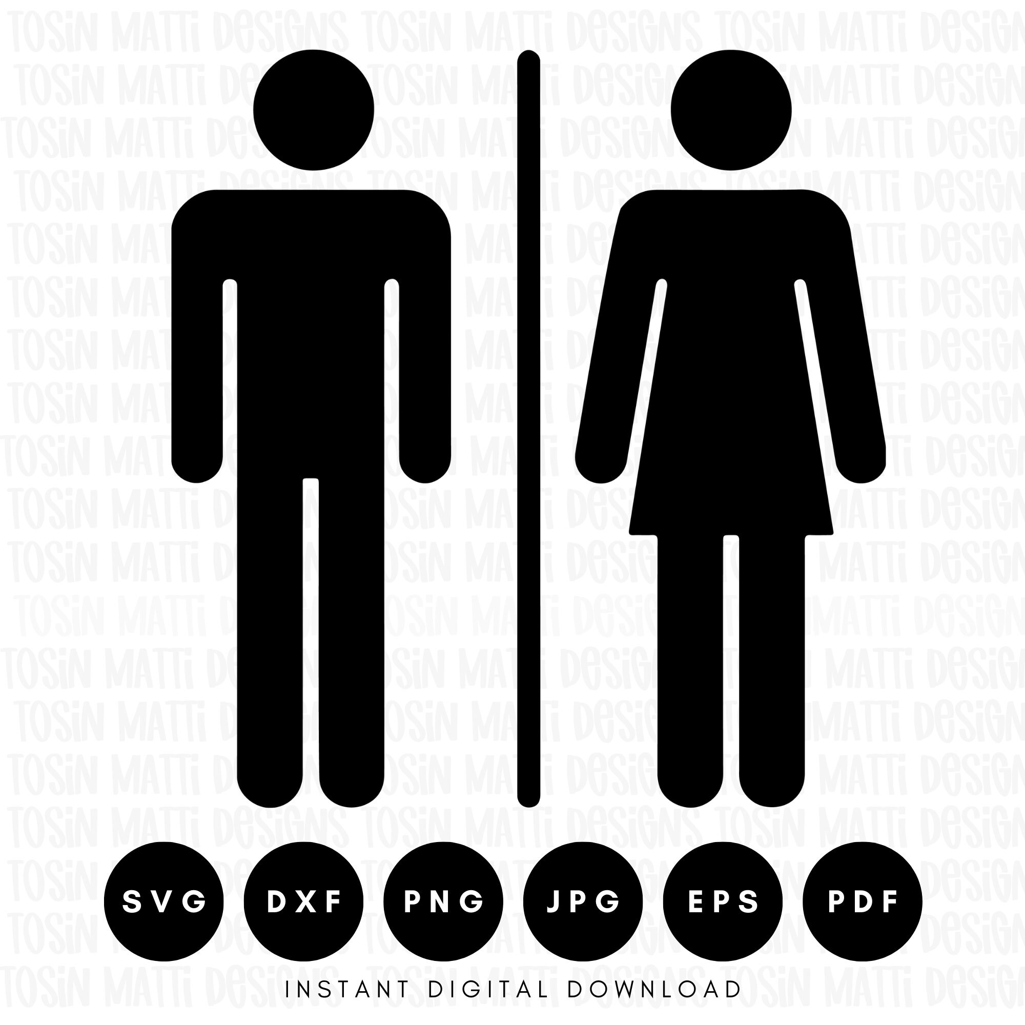 Restroom Symbol Svg, Bathroom Sign, Washroom Svg, Male Female Svg ...