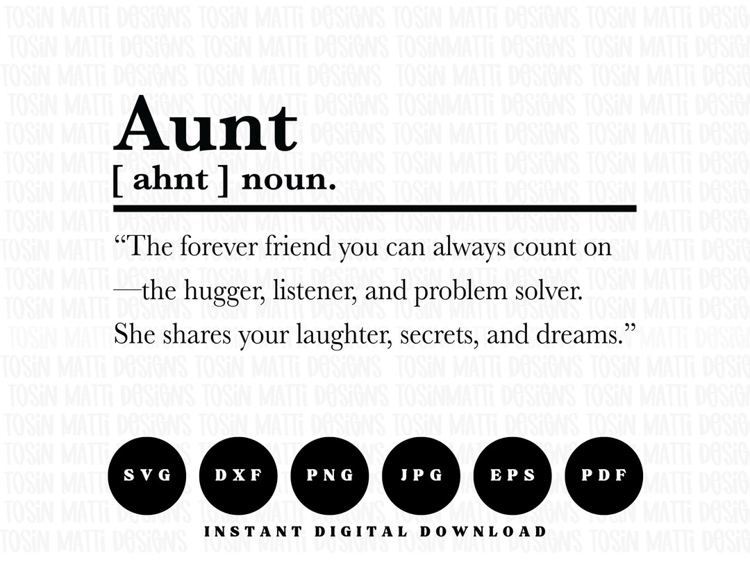 Aunt Definition SVG, Mother's Day SVG, Best Auntie Ever, Sister and ...