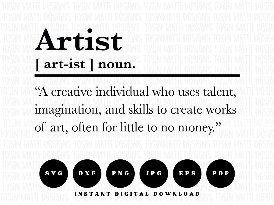 Artist Definition SVG, Funny Art Teacher Quote, Retro Dictionary Wall ...