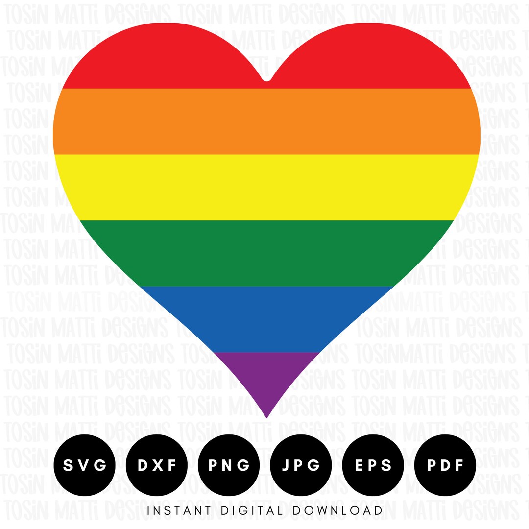 Pride Rainbow Heart Svg, LGBTQ Svg, Gay Pride Svg, Queer Pride Svg ...