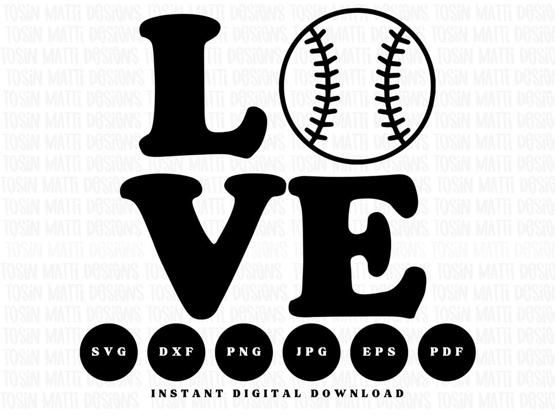 Love Baseball Svg, Sportsball Svg, Softball Svg, Stacked Letters, Gift ...