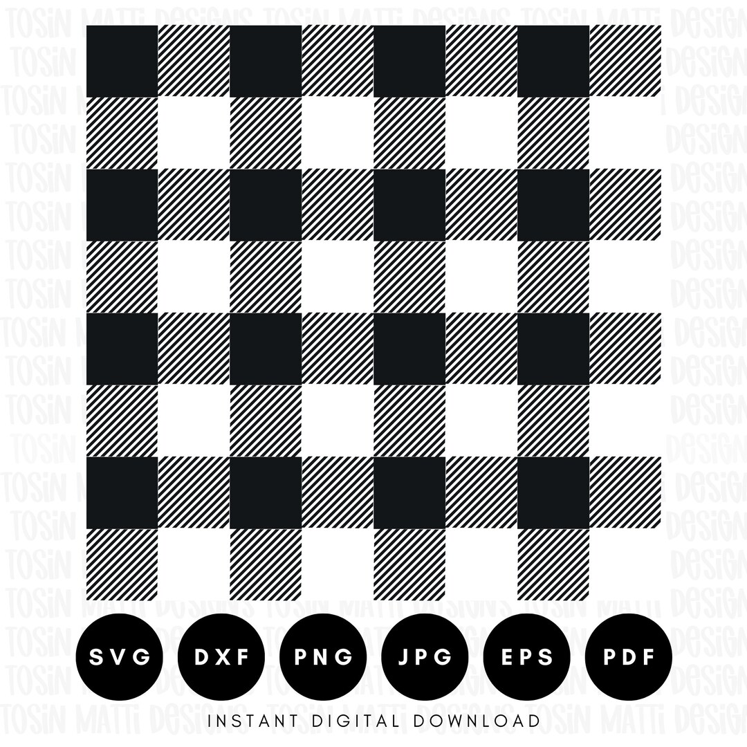 Black Buffalo Plaid Svg, Tartan Plaid Svg, Check Pattern Svg, Digital ...