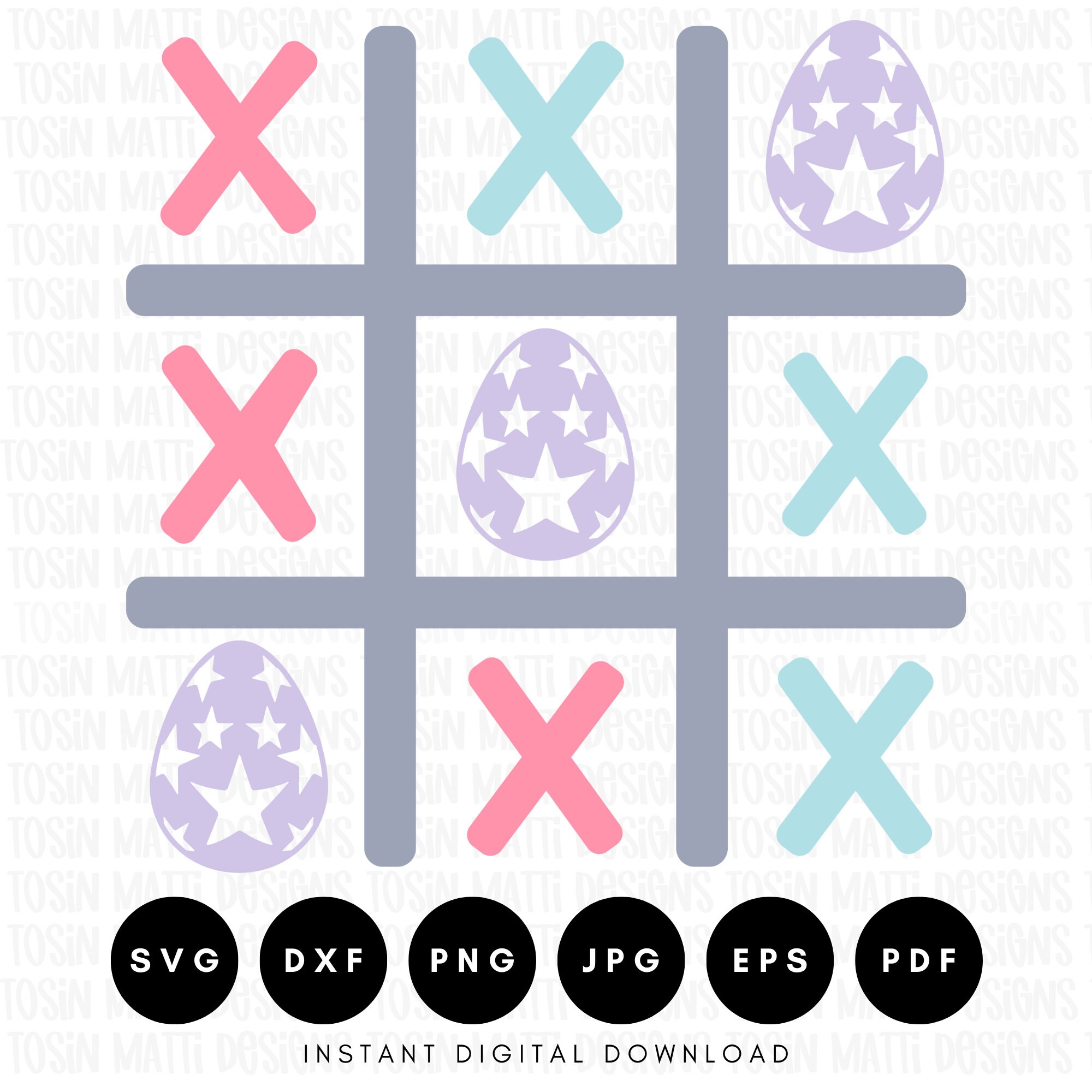 Easter Egg Tic Tac Toe Svg, Tic Tac Toe Cut Files, Egg Svg, Retro ...