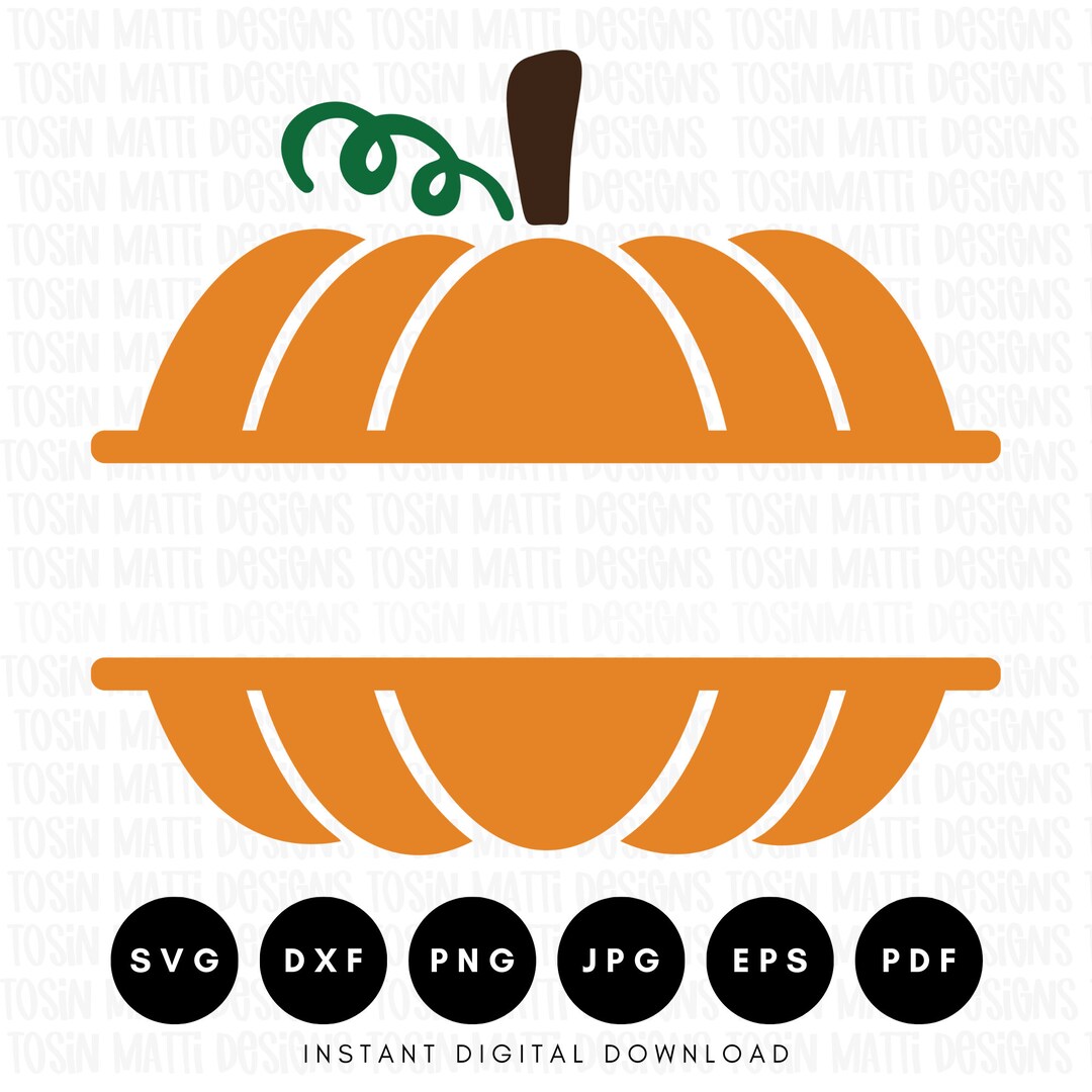 Pumpkin Split Name Frame Svg, Pumpkin Monogram Frame Svg, Fall Autumn ...