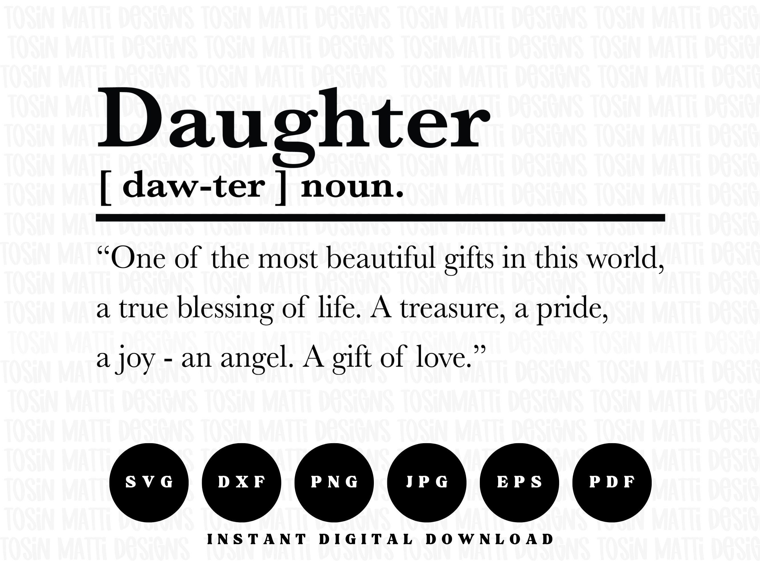 Daughter Definition Svg, Mother's Day Svg, Printable Dictionary Art ...