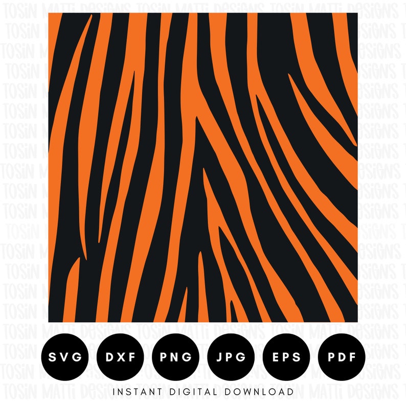 Tiger Stripes Pattern Svg, Tiger Print Svg, Stripes Cut File, Animal ...