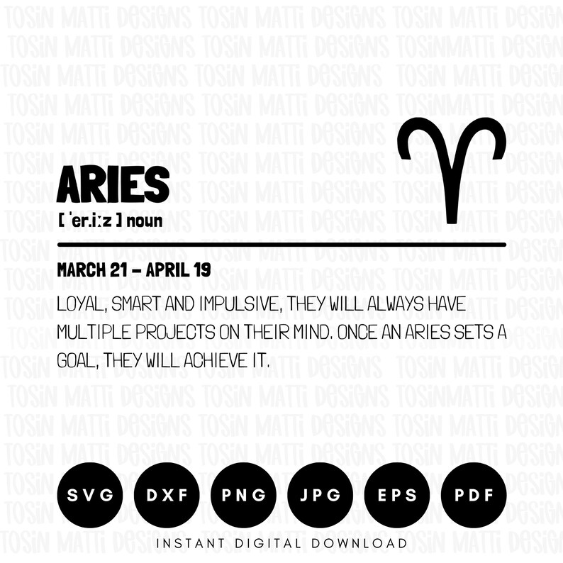 Aries Definition Svg, Zodiac Star Sign Svg, Horoscope Svg, Astrology ...