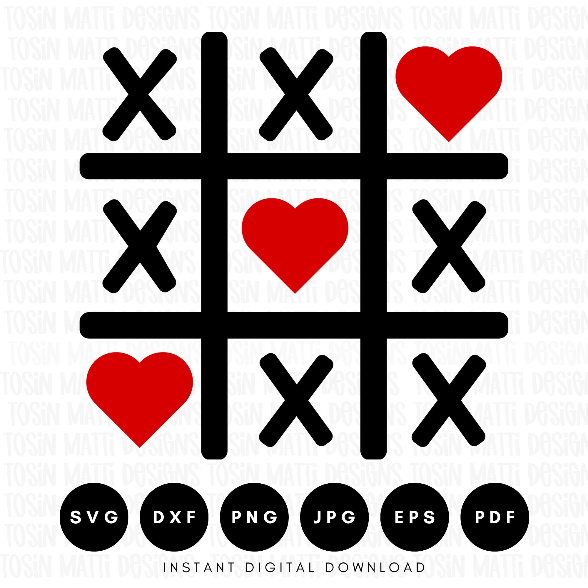Valentines Tic Tac Toe Svg, Happy Valentine Day Svg, Heart Svg, Love ...