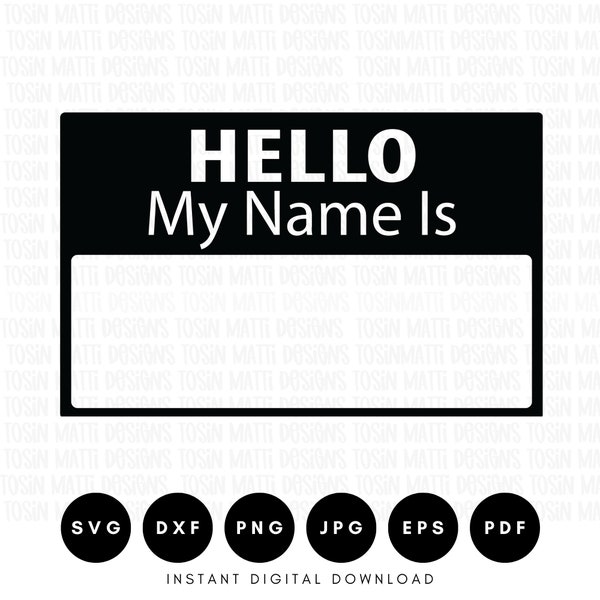 Hello My Name is Clipart - Etsy