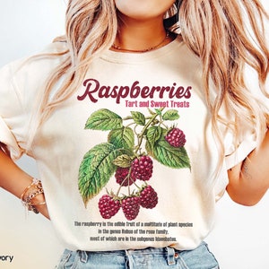 Raspberries Aesthetic Fruit Shirt, Comfort Colors Tshirt, Vintage ...