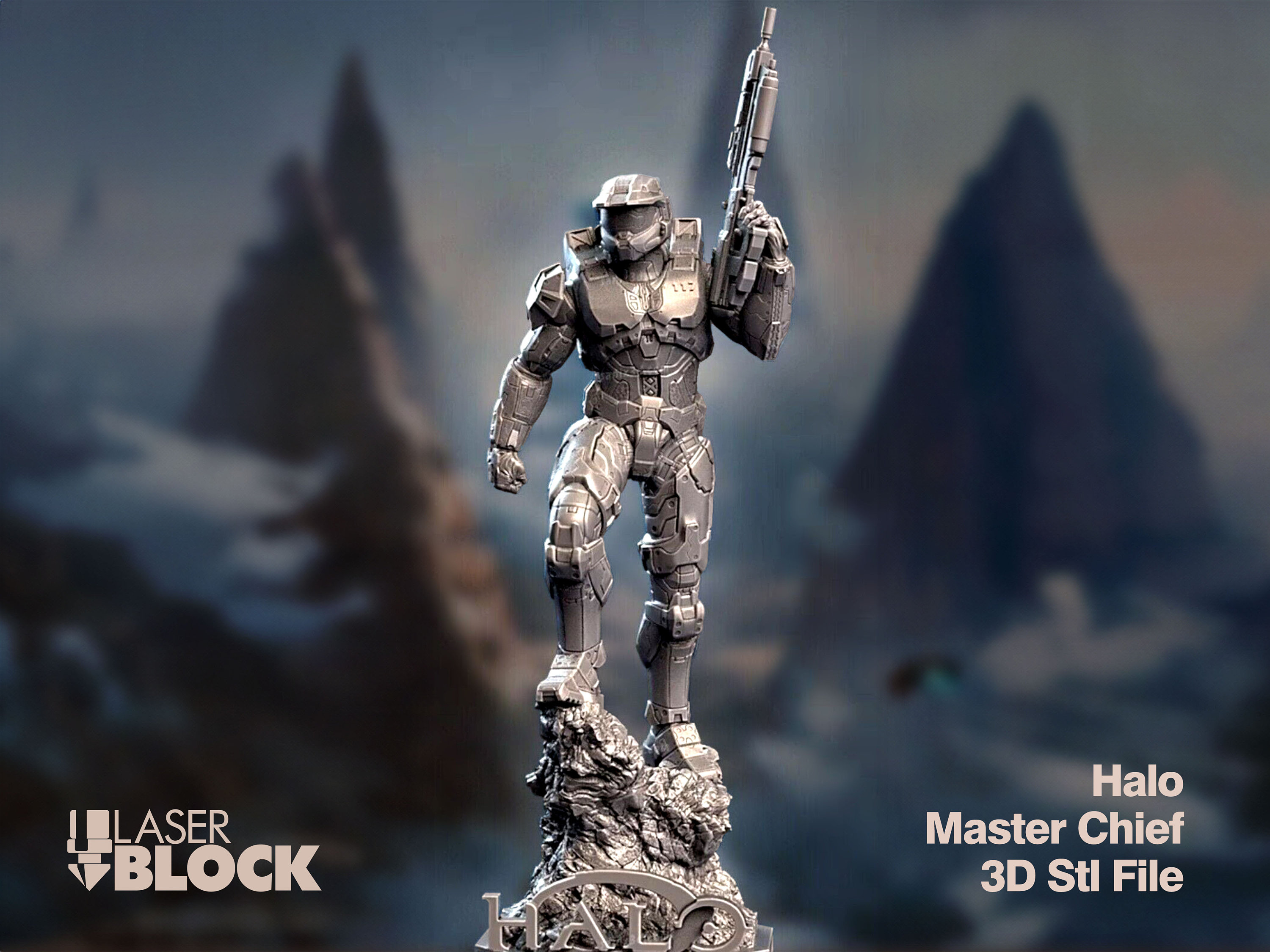Halo 3D STL Print File, Master Chief Halo High Quality 3D Digital ...