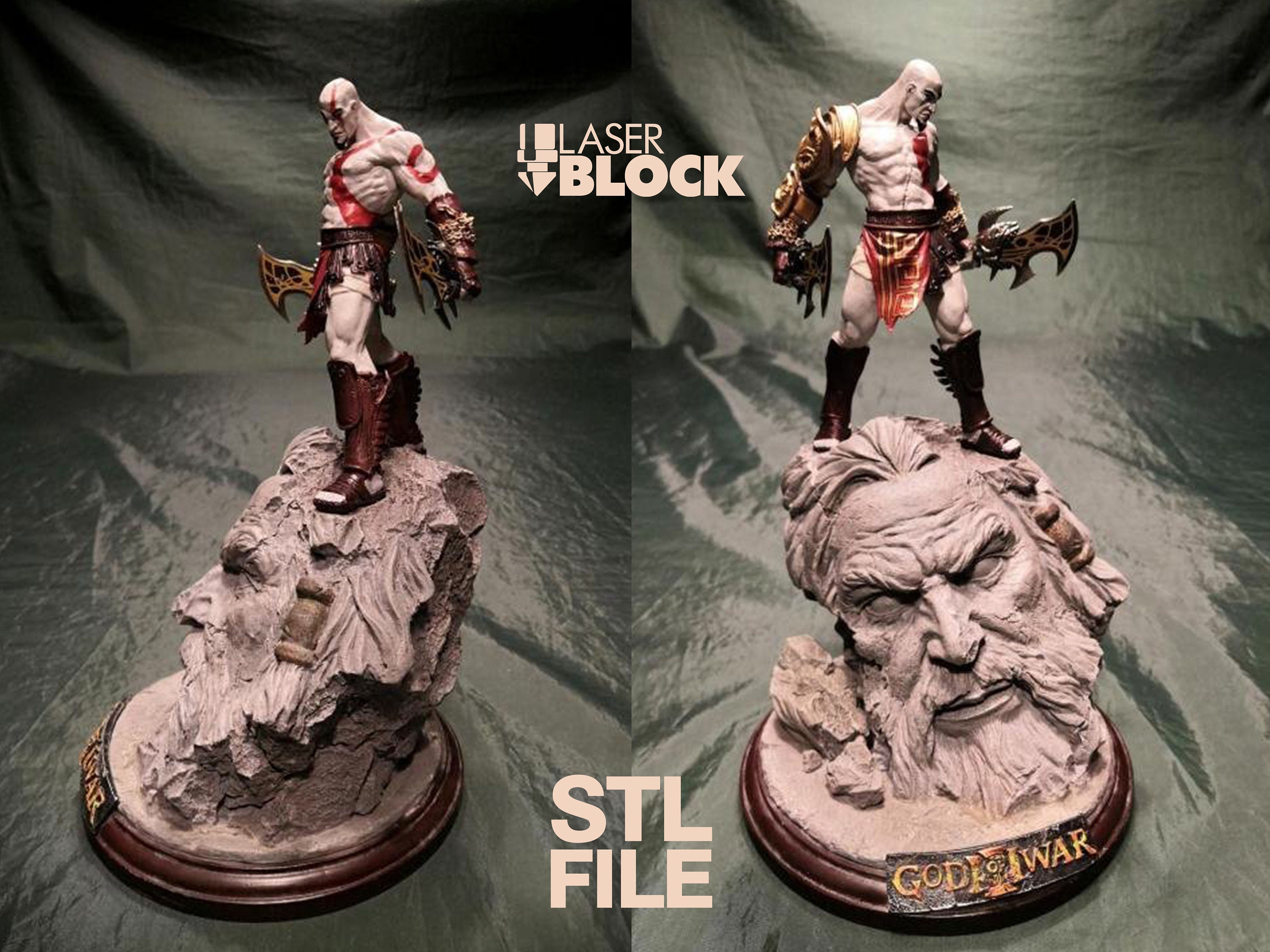 Kratos Zeus God of War 3D STL Print File, Kratos Zeus Gow High Quality ...