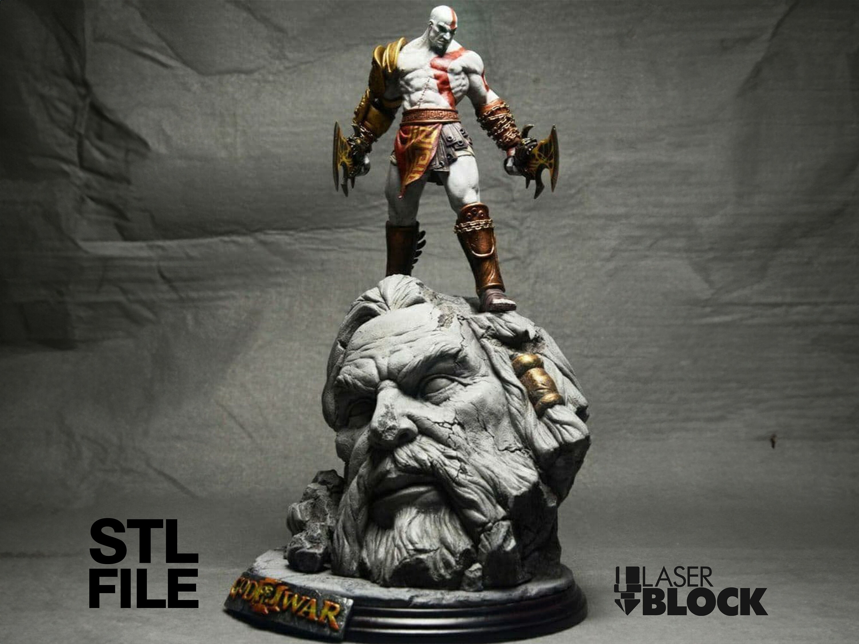 Kratos Zeus God of War 3D STL Print File, Kratos Zeus Gow High Quality ...