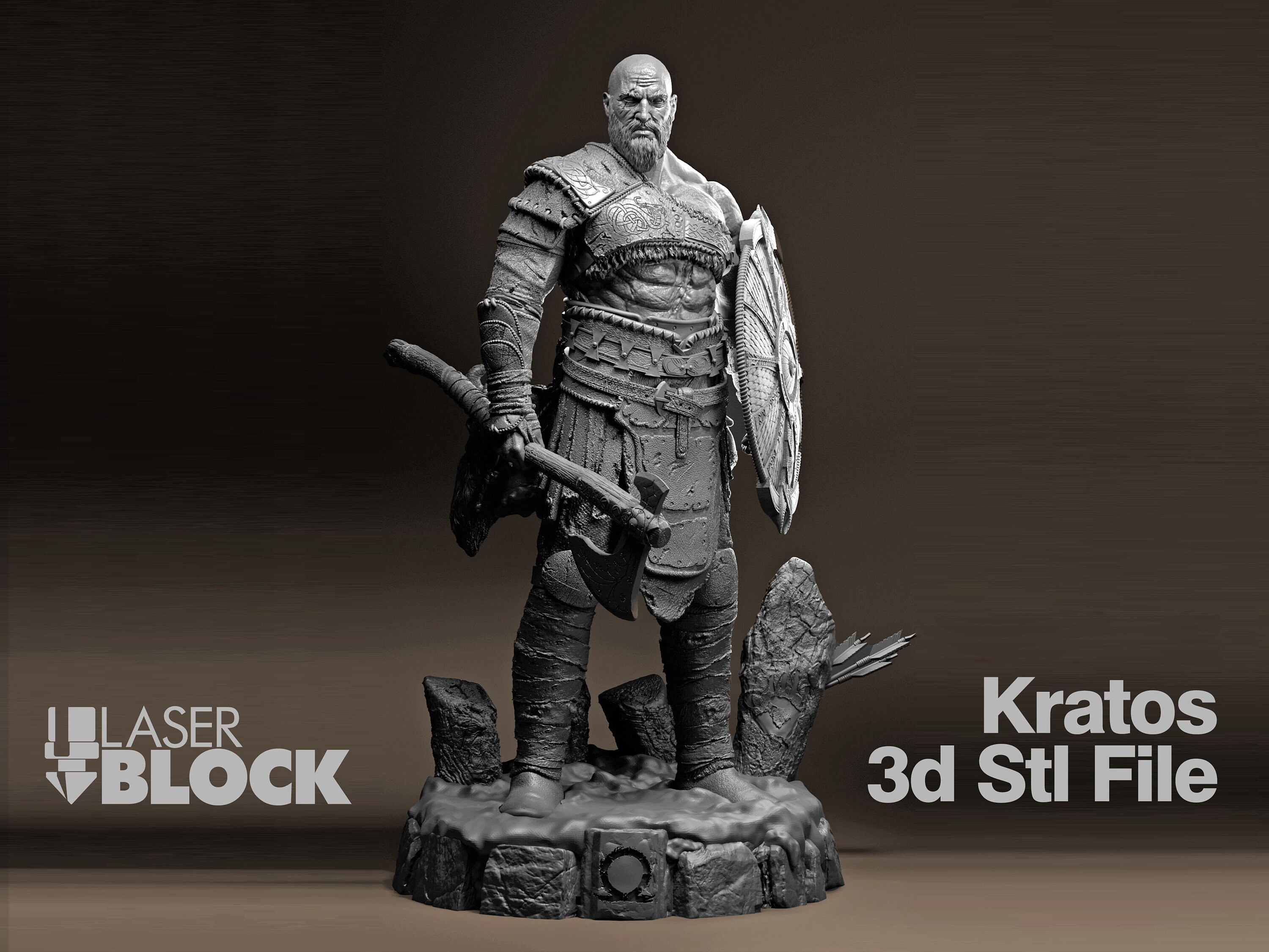 Kratos God of War Ragnarok 3D STL Print File, Kratos Gow Ragnarok High ...