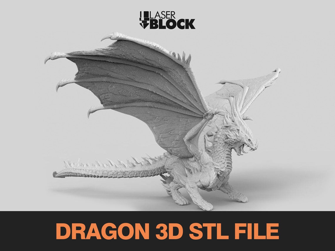 Dragon 3D STL Print File, 3D Stl File Dragon High Quality 3D Digital ...