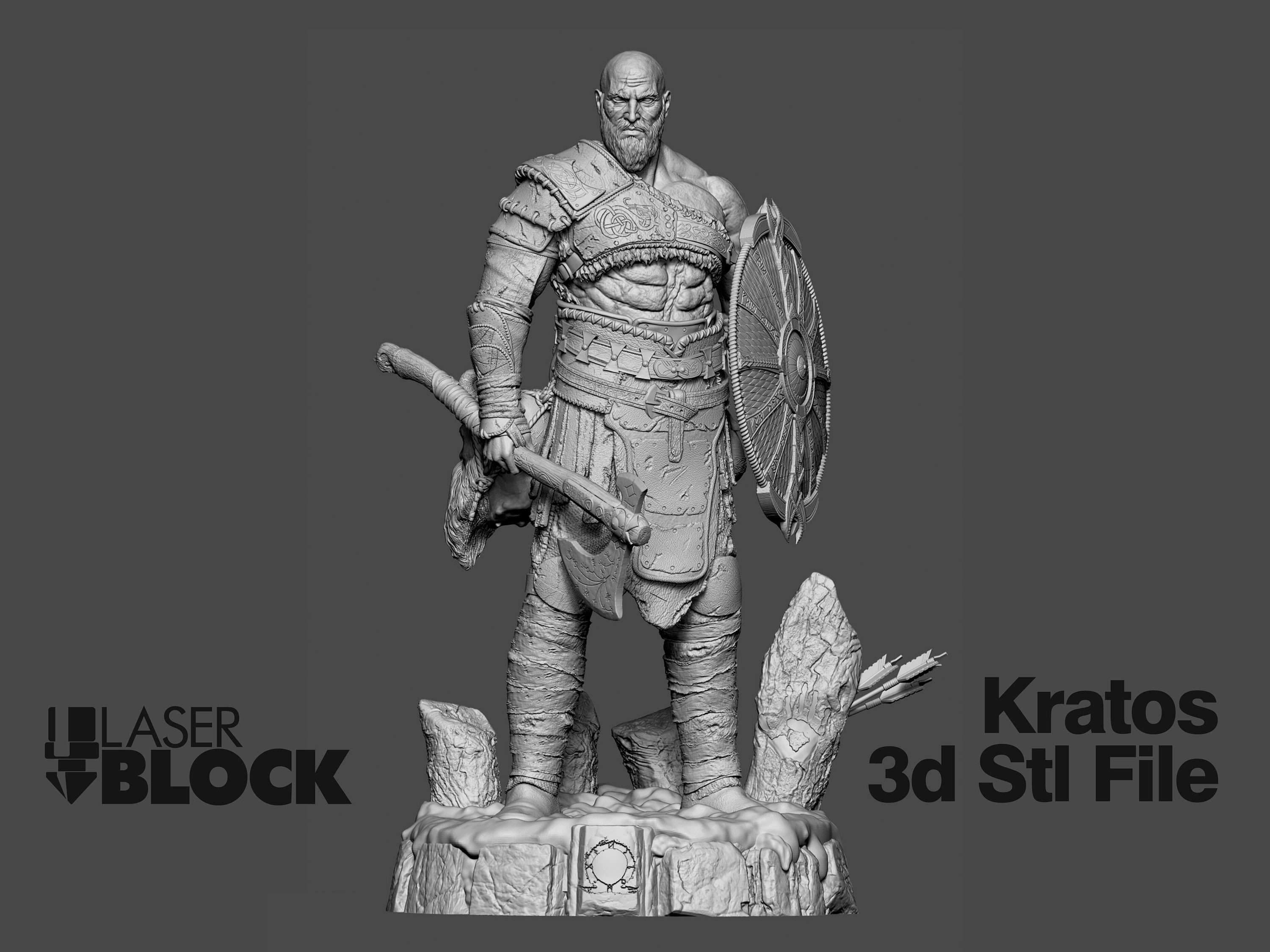 Kratos God of War Ragnarok 3D STL Print File, Kratos Gow Ragnarok High ...