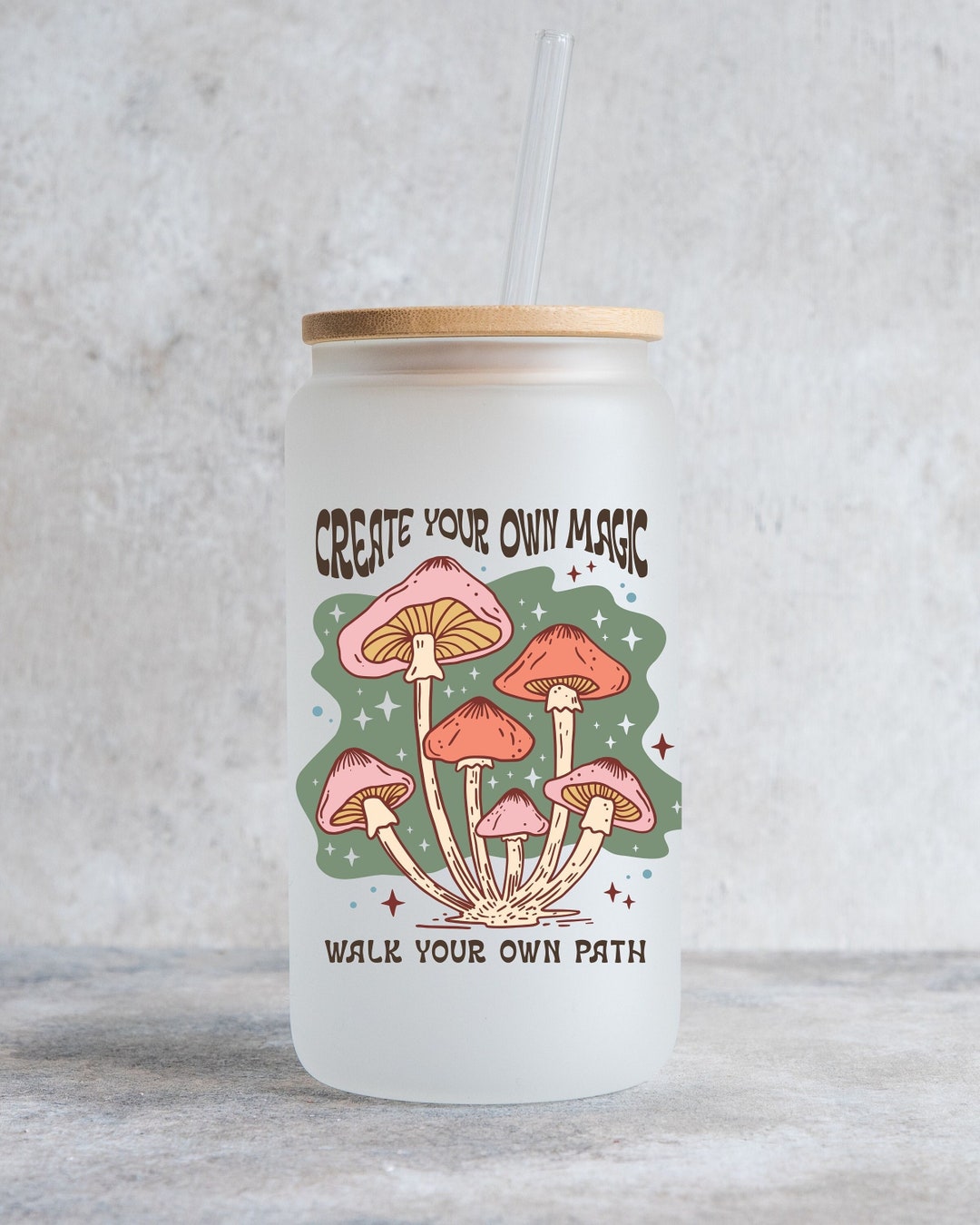 Boho Daily Affirmations Glass Tumbler,affirmations Glass Cup, Selflove ...