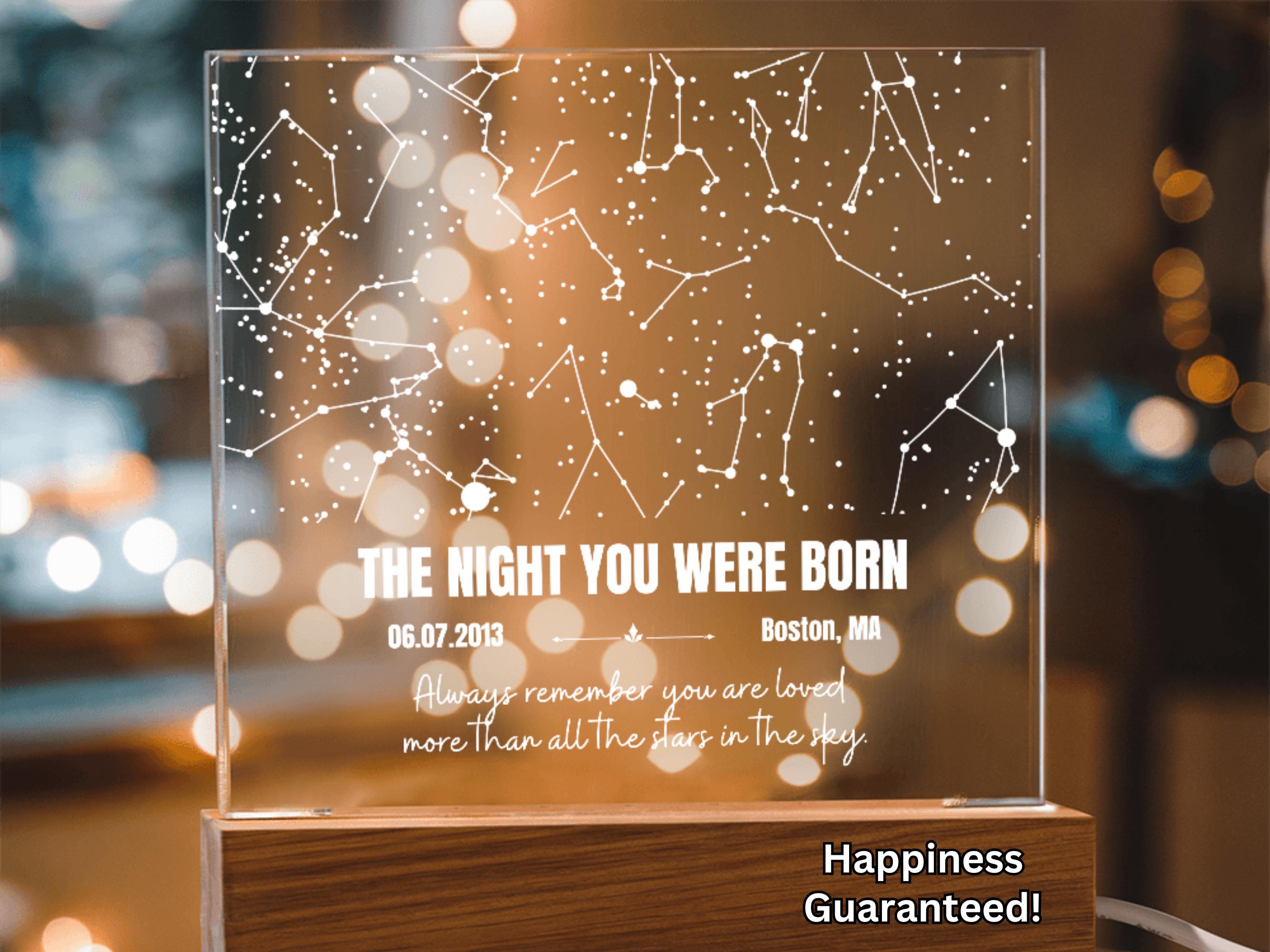 Custom Birthday Star Map,star LED Map Light,personalized Birthday Gift ...