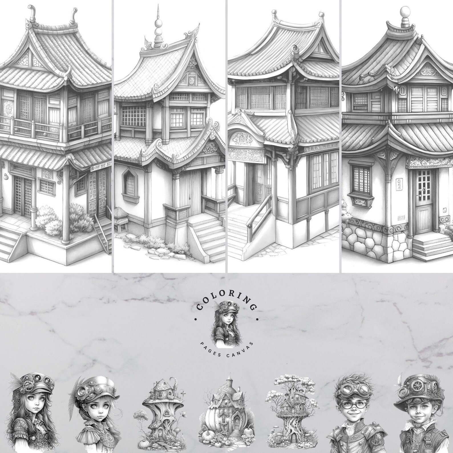 Chinese House Coloring Pages - Adult, Teens and Kids Coloring Book ...