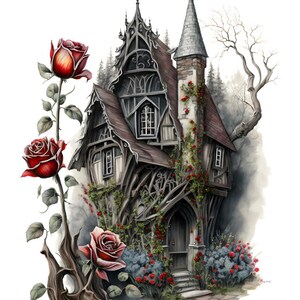 Gothic House Coloring Book - Coloring Pages for Kids & Adults - Fun ...