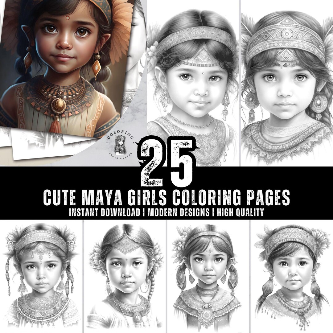 25 Cute Maya Girls Coloring Pages - Adult, Teens and Kids Coloring Book ...