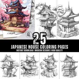 Japanese House Coloring Book - Coloring Pages for Kids & Adults - Fun ...