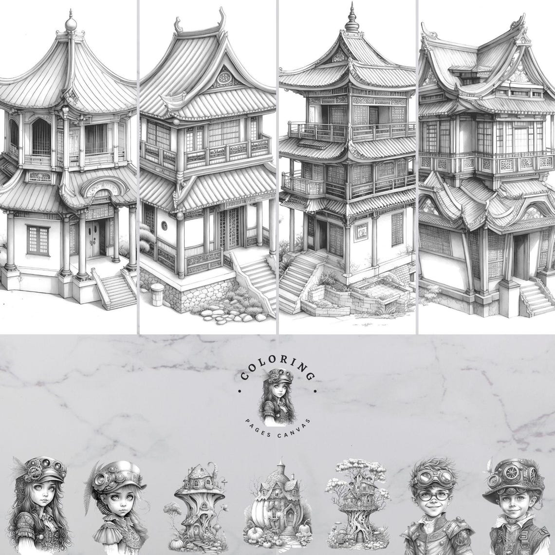 Chinese House Coloring Pages - Adult, Teens and Kids Coloring Book ...