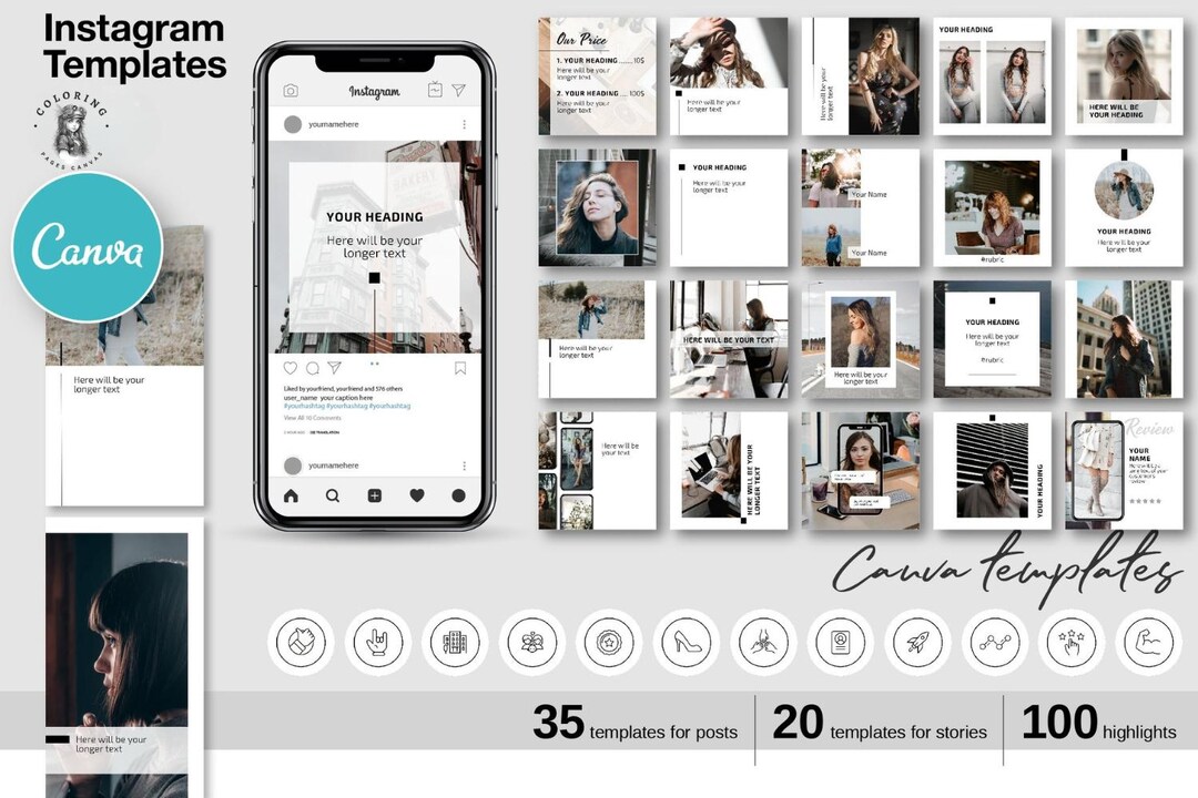 Instagram Templates for Social Media Managers & Content Creators White ...