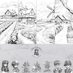 Country Life Coloring Book Cozy Fun and Relaxing Art Coloring Pages for ...