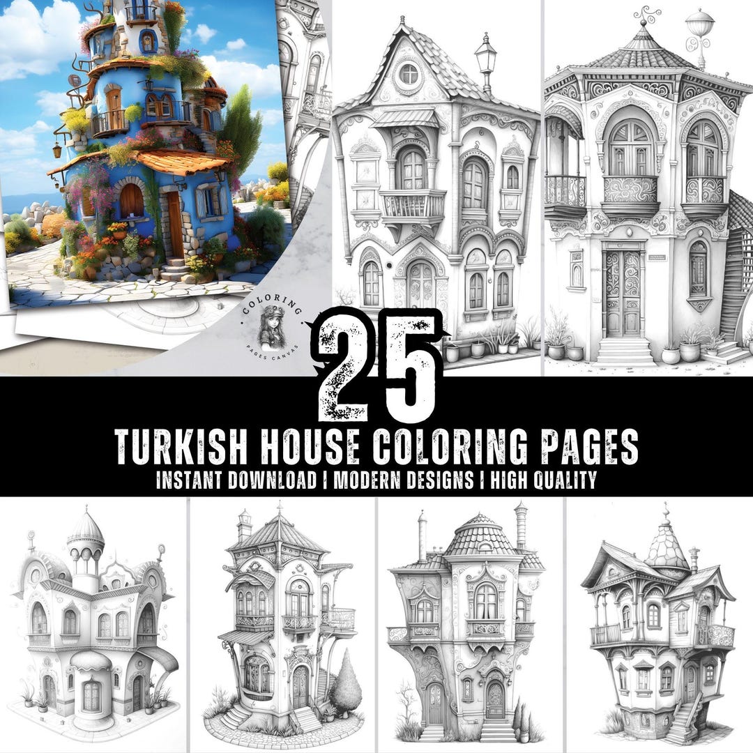 Turkish House Coloring Pages - Adult, Teens and Kids Coloring Book ...
