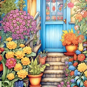 Spring Gardens Coloring Book Cozy Fun and Relaxing Art Coloring Pages ...