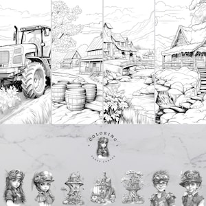 Country Life Coloring Book Cozy Fun and Relaxing Art Coloring Pages for ...