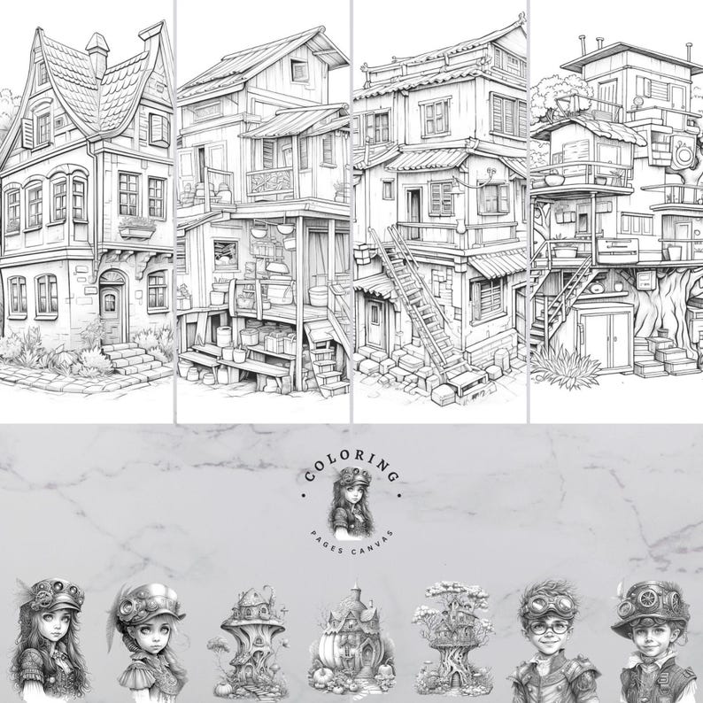 Mix House Coloring Book - Coloring Pages for Kids & Adults - Fun ...